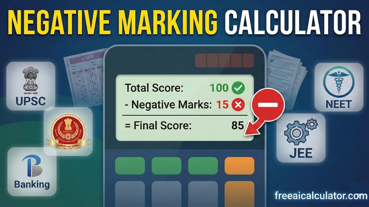 Free Negative Marking Calculator for SSC, UPSC, NEET, JEE
