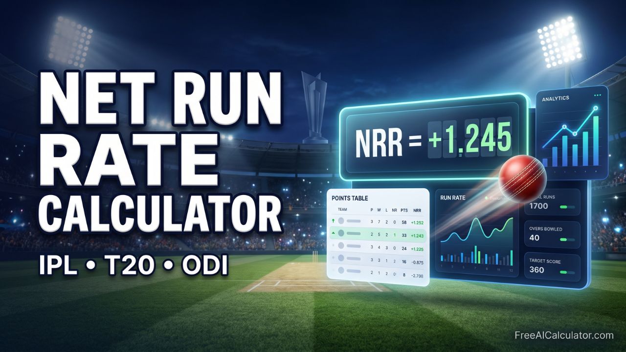 Net Run Rate Calculator — Calculate NRR for IPL & World Cup